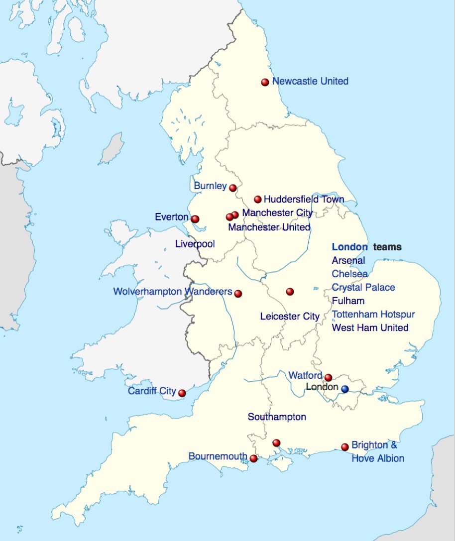 プレミアリーグ 20チームのスタジアムマップ | footbezzies | FIFAフットボールエージェントによる唯一無二のサッカー留学メディア