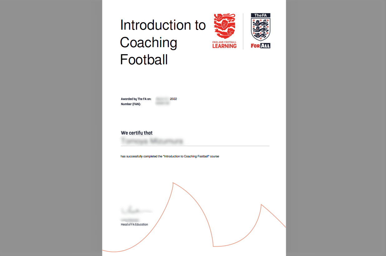 Introduction to Coaching Footballの内容 ~オンライン化された旧FAライセンス レベル1 ...